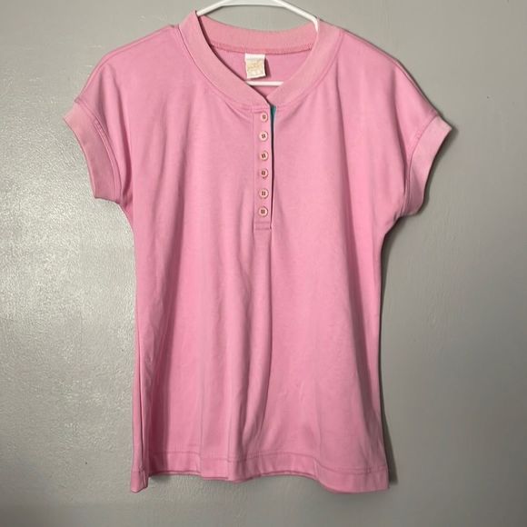 Jantzen | Tops | Vintage Jantzen Tshirt Button Front Pink And Teal Good ...